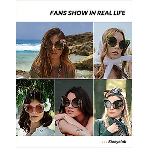 Slocyclub Jeweled Sunglasses, Funky Butterfly Shaped Sunglasses, Oversized Rhinestone Sunglasses for Women with UV400 Protection