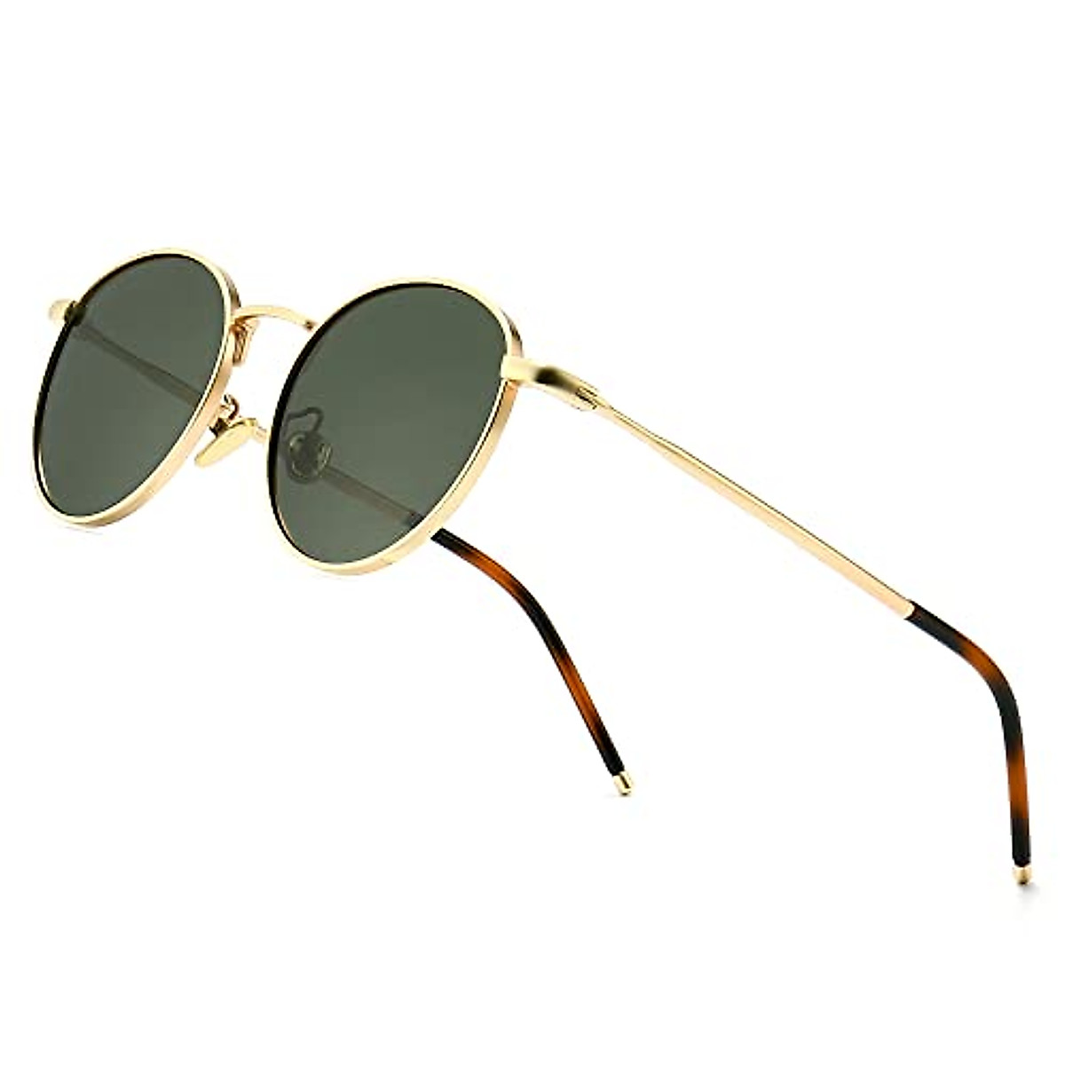 SUNGAIT Ponderable Metal Round Sunglasses for Men and Women Classic Vintage Polarized Sun Glasses Steampunk Style