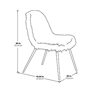 OSP Home Furnishings Julia Chic Accent Chair, White Faux Fur and Gold Legs