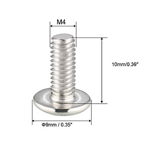 uxcell Machine Screws, M4x10mm Phillips Screw, 304 Stainless Steel, Fasteners Bolts 30Pcs