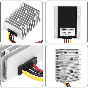 BZONE DC 48V Step Down to DC 12V 30A 360W Voltage Reducer Converter Golf Cart Voltage Regulator Waterproof for Golf Cart