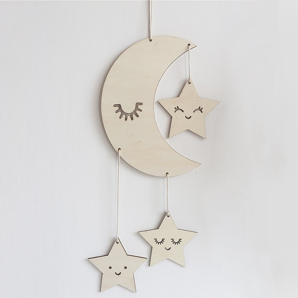 BESTOYARD Nursery Ceiling Mobile Moon Stars Ceiling Hanging Decorations for Baby Shower Baby Nursery Room