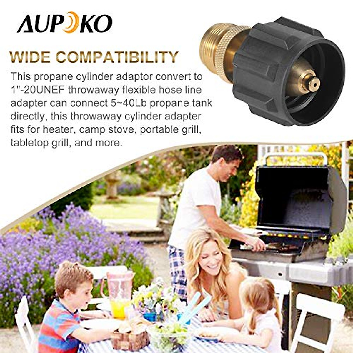 Aupoko 1LB Propane Tank Adapter for Grill & Camp Stove