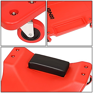 DNA MOTORING TOOLS-00201 36" L X 17" W x 4.25" H Vehicle Repair Low Profile Automotive Creeper w/Padded Headrest, Red