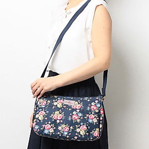 Cath Kidston Matt Oilcloth The All Day Bag Crossbody Handbag Latimer Rose Colour Navy