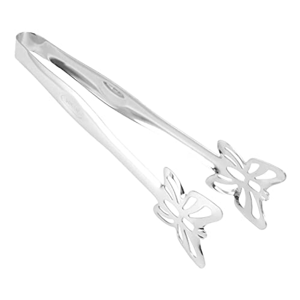 UPQRSG Stainless Steel Kitchen Tongs, Serving Tongs for Cooking, Cateloop Chef Food Salad BBQ Serving Utensils, Small Kitchen/Appetizers Tongs for Coffee, Tea Party[Butterflies Clip Silver]
