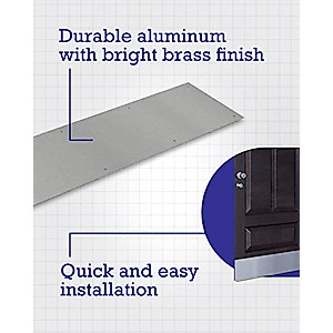 Hardware Essentials 852737 Aluminum Non-Magnetic, Screw-In, Door Kick Plate 8" x 34" Anodized Aluminum Finish ​​
