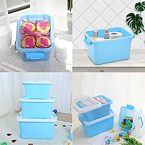 WUWEOT 4 Pack Plastic Storage Bin with Lid, Latch Boxes Storage Container With Handles, Stackable Totes for Toys Art Crafts Tools Pantry