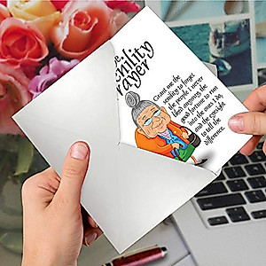 NobleWorks - Funny Happy Birthday Note Card with Envelope (4.63 x 6.75 Inch) - Bday Greeting Card for Women and Men - Congrats Bday Celebration Notecard - Senility Prayer 9046