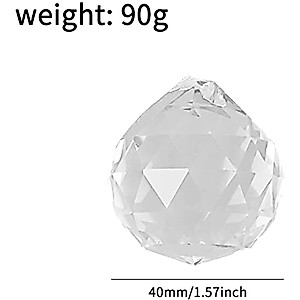 JANEMO Crystal,40mm Suncatcher Ball Prism Pendant,Use for Rooms, Balconies,Windows, Attics or Gardens