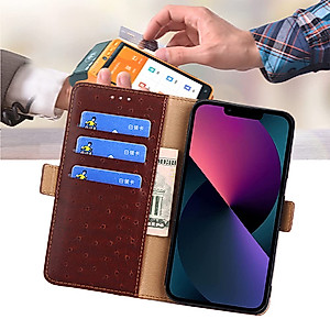 Fansipro Wallet Folio Case for Oppo Reno 2 Z, Premium PU Leather Slim Fit Cover for Reno 2 Z, 3 Card Slots, Well Fit, Brown