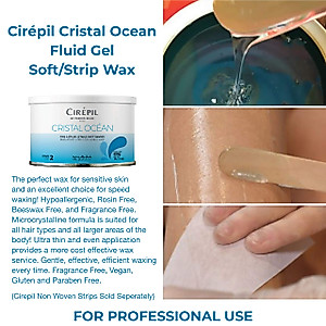 Cirepil - Cristal Ocean - 400g / 14.11 oz Wax Tin - Unscented - Ultra-Fluid Gel Texture - Perfect for Large Body Areas & Sensitive Skins - Rosin & Beeswax Free - Strips Needed