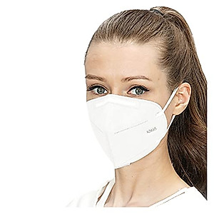 ApePal 5-Layer Disposable KN95 Face Masks Wide Elastic Ear Loops Safety Face Mask,Black,50PCS/pack