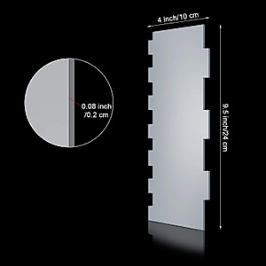 12 Inch Large Clear Acrylic Cake Scraper Smoother and 9.5 Inch Stripes Edge Side Cake Scraper Frosting Combs for Cream Cakes Smooth