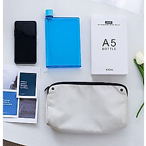 Reusable Slim Flat Water Bottle 420ml Portable - Fits in Pocket &Random Corner.Portable Cup for School,Sports, Travel, Dining Time