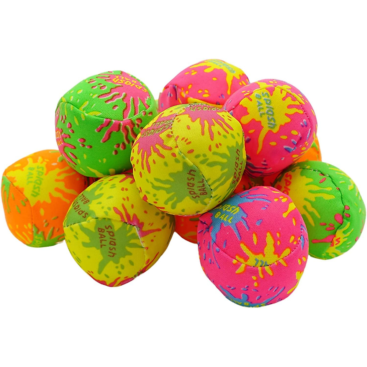 4E's Novelty 12 Pack - 2" Water Bomb Splash Balls - Mini Water Absorbent Ball - Kids Pool Toys, Outdoor Water Activities for Kids, Pool Beach Party Favors. Water Fight Games