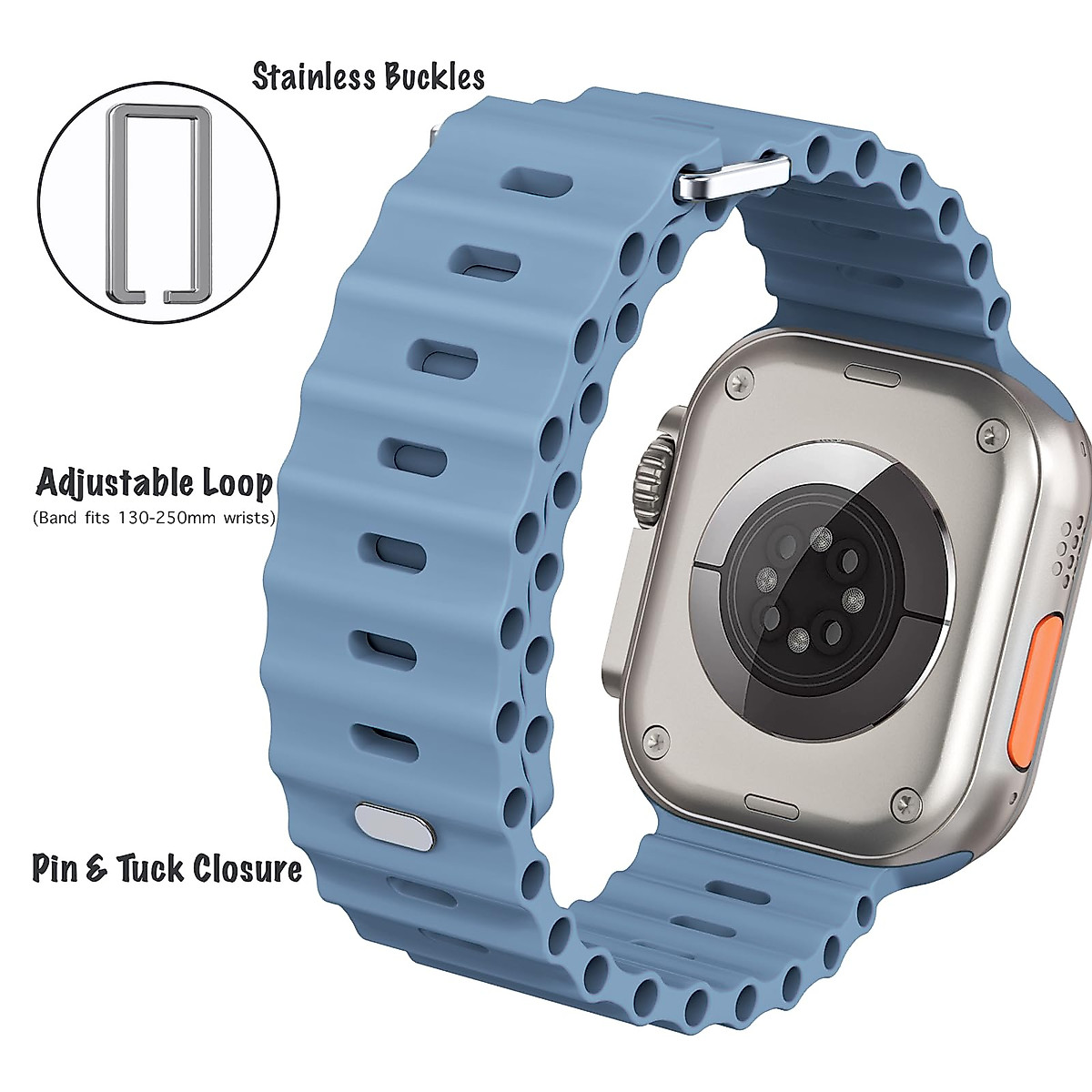 STG Sport Ocean Band Compatible with Apple Watch 38mm-45mm, Variety Pack, Unisex, Watch Band, Silicone, 20mm