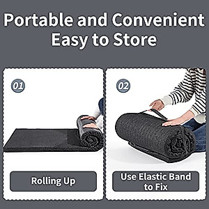 HOMBYS Memory Foam Lash Bed Topper with Removable Cover, Black Massage Table Mattress Topper with Elastic Bands, Non-Slip Lash Bed Cushion Only (Bed Not Included)