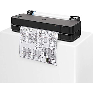 HP DesignJet T250 Large Format Compact Wireless Plotter Printer - 24", with Modern Office Design (5HB06A) (Renewed)