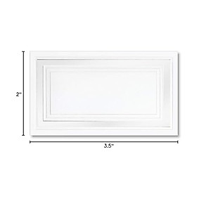 White 65lb Cover Stock Place Cards, White Foil Border, Micro-Perforated, 2" x 3 1/2", 200/box, Laser and Inkjet Compatible