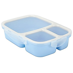 Leakproof, 3 Compartment, Bento Lunch Box, Airtight Food Storage Container (1 Pc) - Blue
