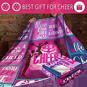 Cheerleader Gifts Blanket, Cheer Gifts for Cheerleaders, Cheerleading Gifts Throw Blanket, Gifts for Cheerleaders, Cheerleading Gift Ideas, Cheer Coach Gift Blankets for Girls Teens 50" × 60"