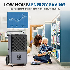 305 Pint Commercial Dehumidifier for Industrial Sites, 9000 sqft Large Spaces Commercial Grade Dehumidifiers with Drain Hose for Basements, Water Damage Restoration, 38 Gallon/Day.