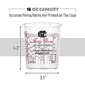 Bates- Paint Mixing Cup,16 oz ,12 Cups, Resin Mixing Cups, Mixing Cups for Epoxy Resin, Epoxy Mixing Cup, Paint Measuring Cups, Plastic Mixing Cups, Epoxy Mixing Containers