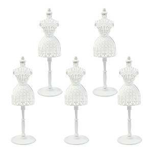 AUEAR, 5 Pack Dress Forms Cloth Gown Plastic Mannequin Display Support Holder Model Stand Accessories for Dresses