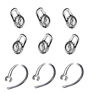 JNSA Medium Size 6PCS Replacement Gel Ear Tips & 3PCS Ear Hook Compatible with PLANTR0NICS M165 / M180 / M155 / M70 / M55 Headset,for [ M165 Eartips & Earhook] [M Size,6+3]
