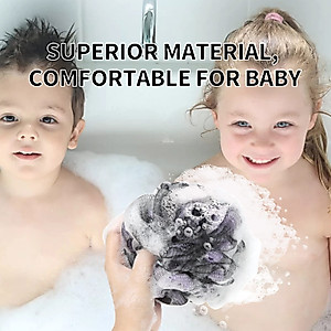 BCKENEY Bath Loofah Shower Sponge Body Back Scrubber Soft Mesh Shower Puffs Exfoliating Loofa for Women & Men Bath Accessories Cleaning Tool (Dark 2, 4Pcs 60G L)