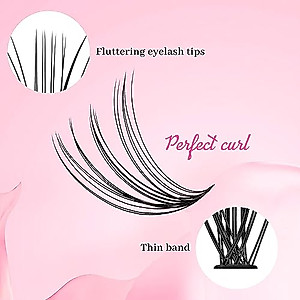 280 PCS Individual Lashes Cluster DIY Lash Clusters 10D 20D D Curl 8-15mm Cluster Lashes DIY Individual Eyelashes Lashes Wisps Reusable Soft Mini Cluster Eyelash Extensions at Home (10D/20D D 8-15mm)