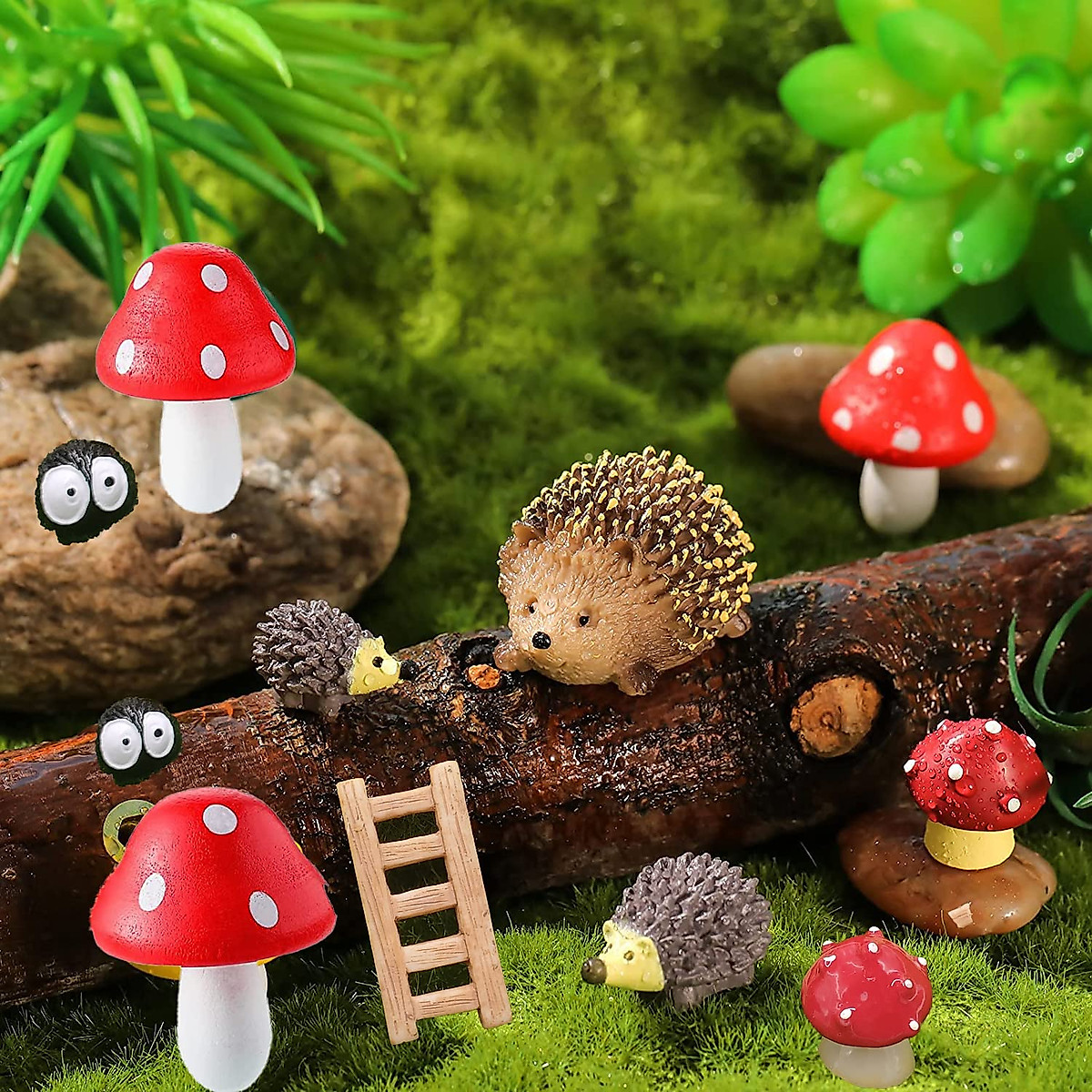 35Pcs Miniature Garden Ornaments Set, Miniature Figurines, Fairy Garden Accessories, Fairy Garden Supplies Fairy Garden Animals for Fairy Garden, Micro Landscape Plant Pots Bonsai Craft Decor