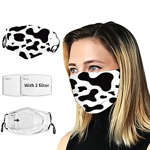 Fashion Face mask,Seamless Pattern Black And White Cow Skin,Reusable Face Mask Balaclava Washable Outdoor Nose Mouth Cover for Men Women