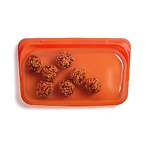 Stasher Platinum Silicone Food Grade Reusable Storage Bag, Citrus (Snack) | Reduce Single-Use Plastic | Cook, Store, Sous Vide, or Freeze | Leakproof, Dishwasher-Safe, Eco-friendly | 12 Oz