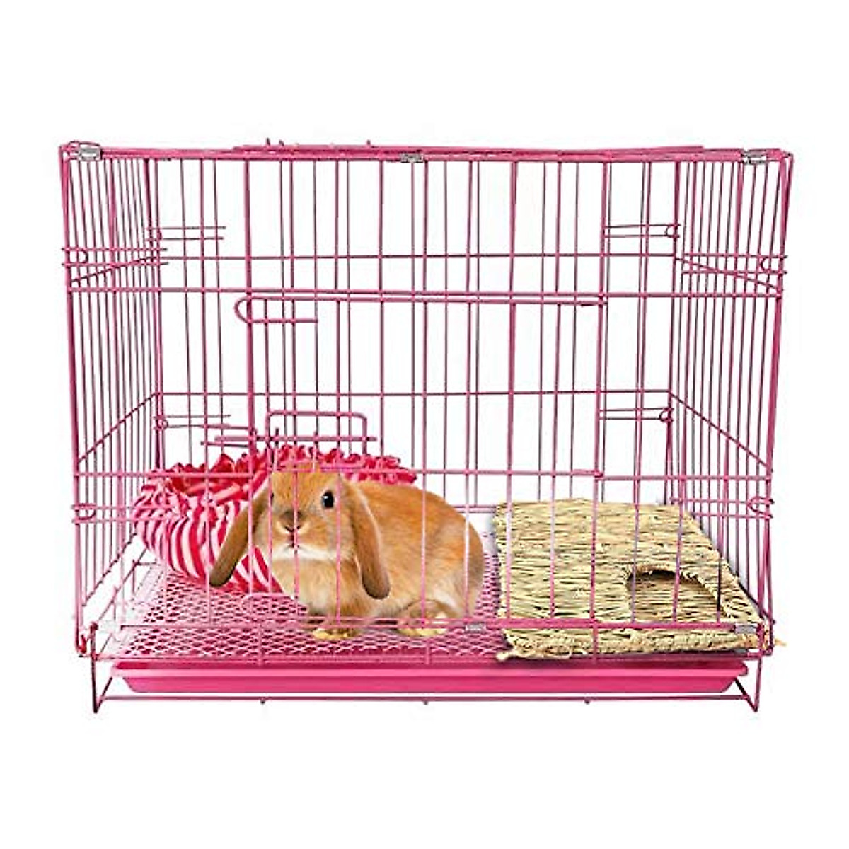 Tfwadmx Rabbit Grass House, Extra Large - Natural Hand Woven Seagrass Play Hay Bed, Hideaway Hut Toy for Bunny Hamster Guinea Pig Chinchilla Ferret