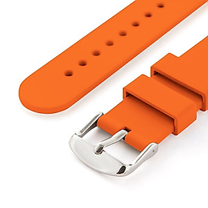 Archer Watch Straps - Soft Silicone Quick Release Watch Bands (Portland Orange, 20mm)