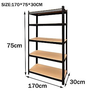 ANSIMIDA 5-Shelf Shelving Units and Storage, Adjustable Heavy Duty Steel Wire Shelving Unit for Garage, Kitchen, Office (30W x 12D x 67H)