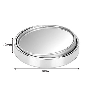 360° Rotary Push Car Rear View Mirror, Sliver