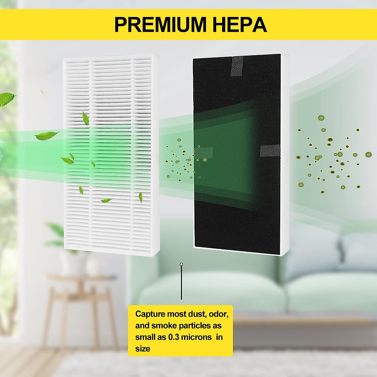 Lexind HEPA Air Filter Replacement For Honeywell U Filter Febreze FRF102B Tabletop 4 pack