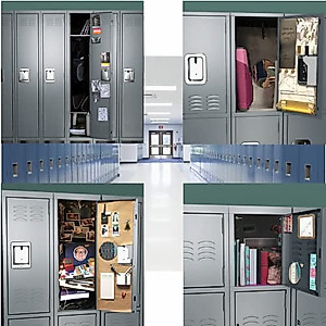 BYNSOE Metal Locker 1 Doors Employees Locker Storage Cabinet Locker School Hospital Gym Locker Requires Assembly (Grey, 1 Door)