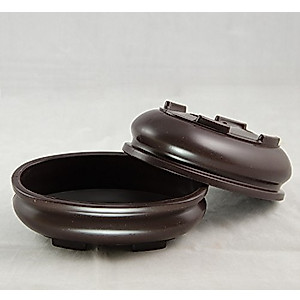 2 Oval Heavy Duty Plastic Bonsai/Succulent Pot 7"x 4.5"x 2" - Dark Brown