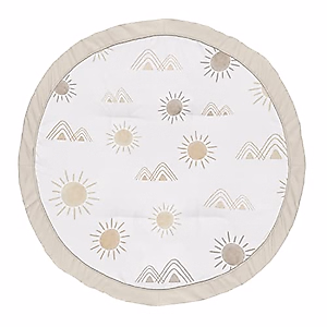 Sweet Jojo Designs Boho Desert Sun Taupe Playmat Tummy Time Infant Boy Girl Baby Play Mat Neutral Tan Beige Ivory Gold Cream Off White Bohemian Mountain Nature Outdoors Geometric Minimalist Sunshine