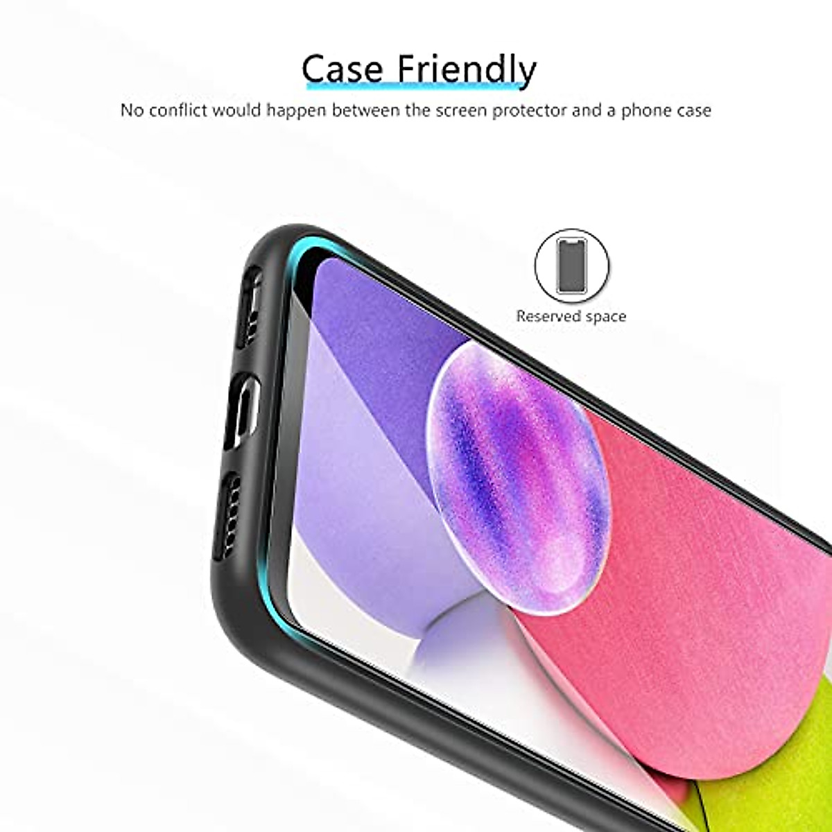 OMOTON [3 Pack] Screen Protector Compatible for Samsung Galaxy A03 / A03s / A03 Core, Bubble free, HD-Clear, Case Friendly, Tempered Glass Film for Galaxy （A03 & A03s & A03 Core）