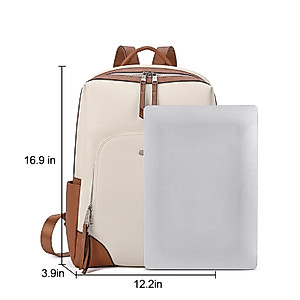 CLUCI Womens Laptop Backpack Leather 15.7 Inch Computer Backpack College Travel Vintage Daypack