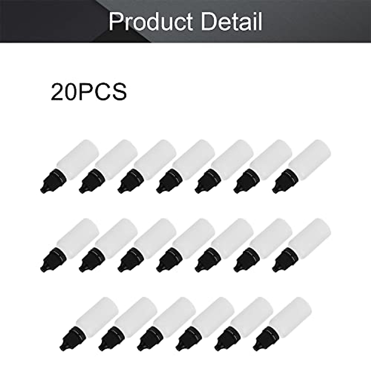 Othmro 0.5oz PE Lab Eye Plastic Dropper Bottles 20pcs, 15ml Squeezable Eye Liquid Dropper Thin Mouth Via of Liquid Sample Seal Storage Bottle with Childproof Black Cap