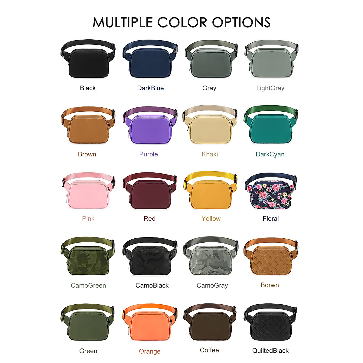 ZORFIN Fanny Packs for Women, Fashion Belt Bag with Adjustable Strap Small Waist Bag Hip Bum Bag Crossbody Bags for Travel Workout Running Hiking (Yellow)