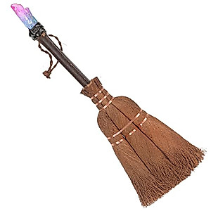 COLLBATH 4pcs Children's Mini Broom Mini Wizard Broom Dollhouse Miniature Brooms Broom Hanging Decoration Crystal Witch Broom Altar Ornament Halloween Brooms Decor Garden Car Palm Toy Room