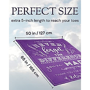 InnoBeta Retirement Gifts for Women, Never Forget The Difference You Have Made, Purple Flannel Throws Blanket, Congratulation Gifts for Retirees for Friends, Teachers, Nurses 50"x 65"