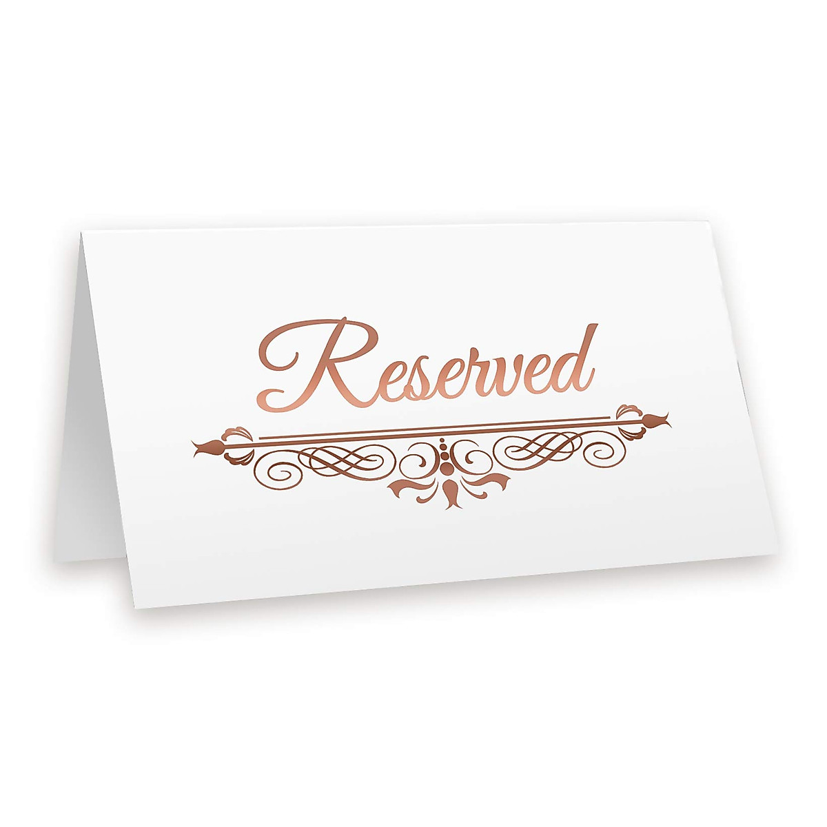 Reserved Table Signs Cards Rose Gold Foil, 20-Pack Table Tent, VIP Place Card, Double Sides Reserved Rose